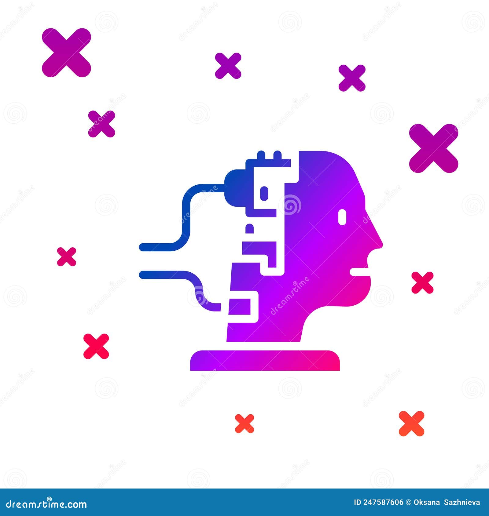 Color Robot Connected for Maintenance Icon Isolated on White Background ...