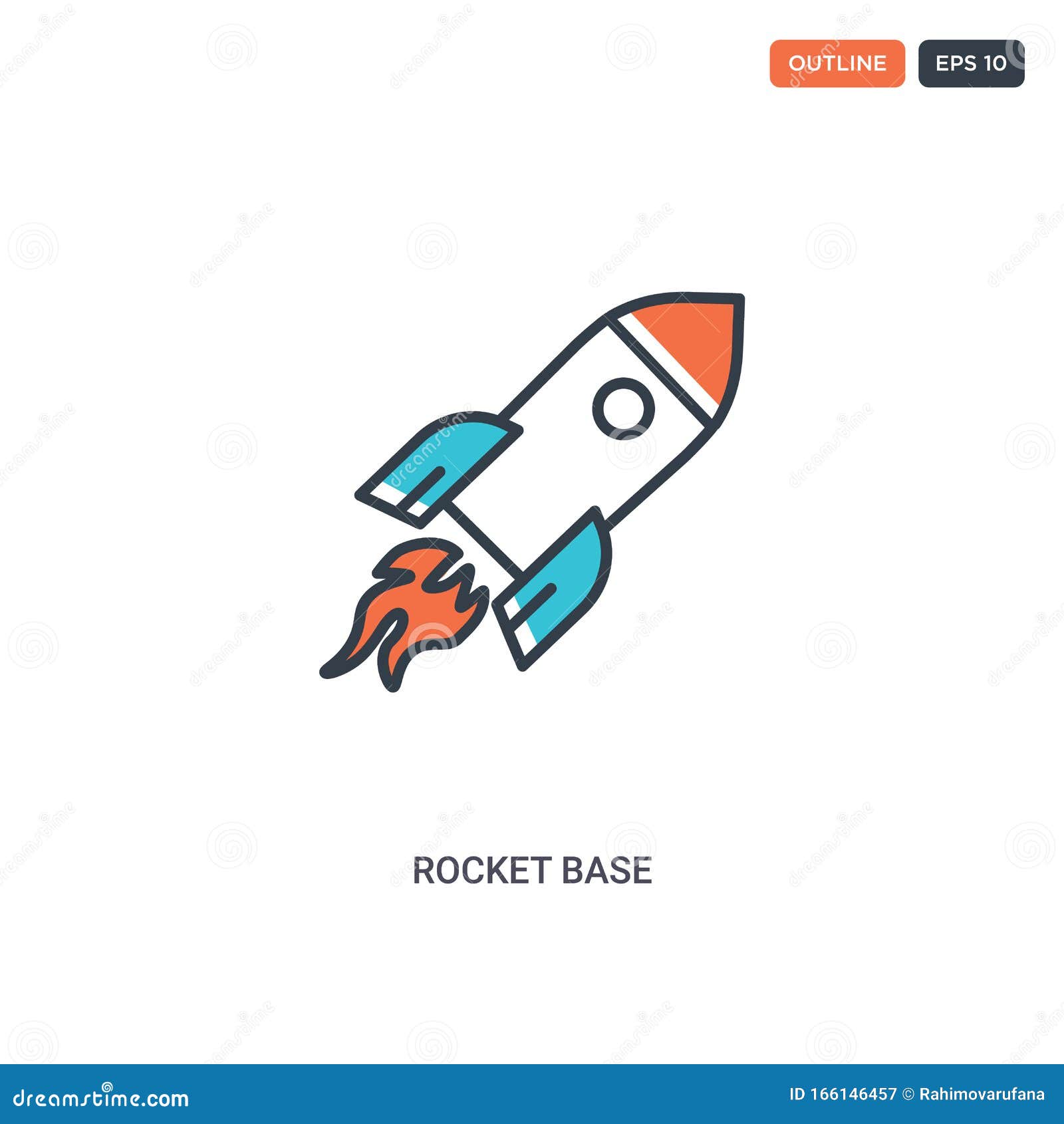 Rocket Base Icon. Spacecraft - Vector Rocket Stock Illustration ...
