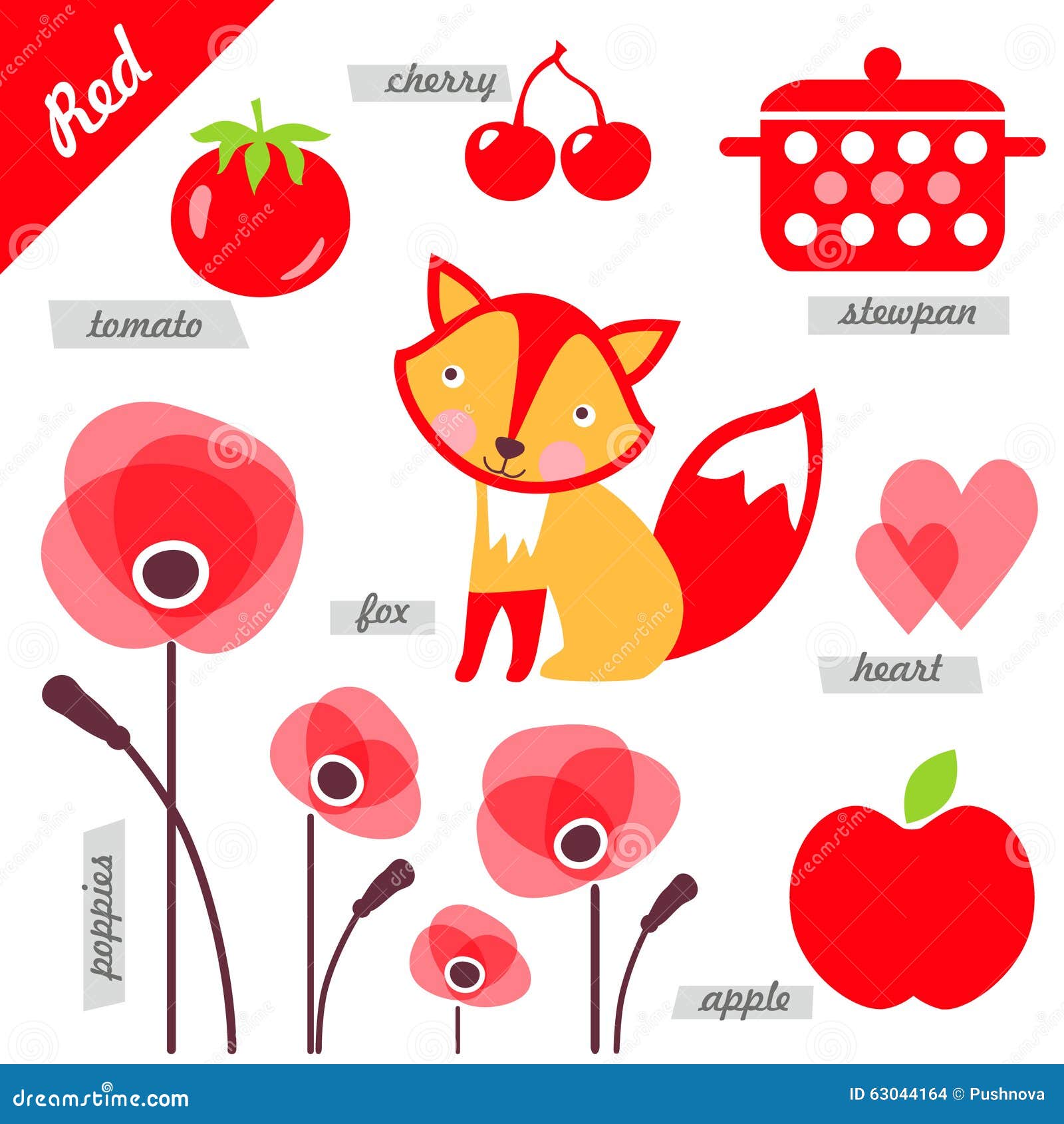 Color rojo ilustración del vector. Ilustración de concepto - 63044164