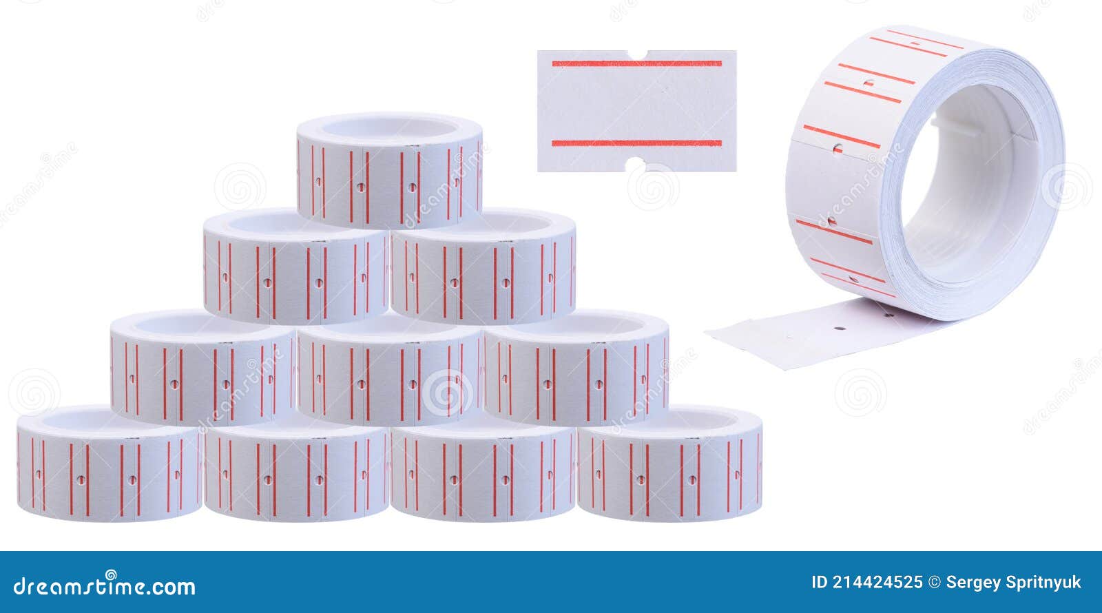 Color Roll of White Labels on an Isolated Background Stock Image ...