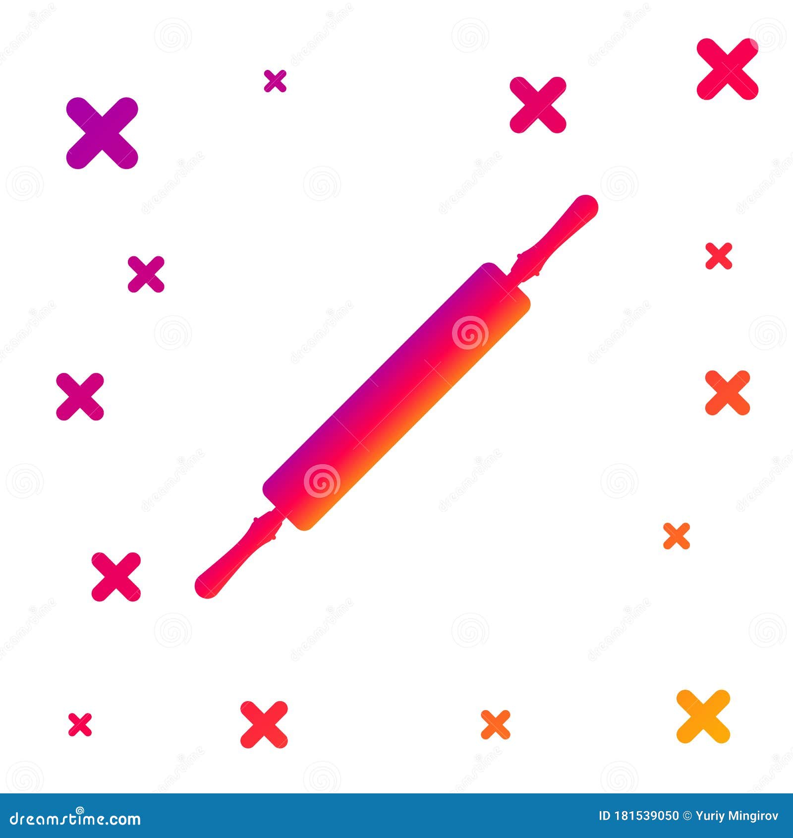 Color Rolling Pin Icon Isolated on White Background. Gradient Random ...