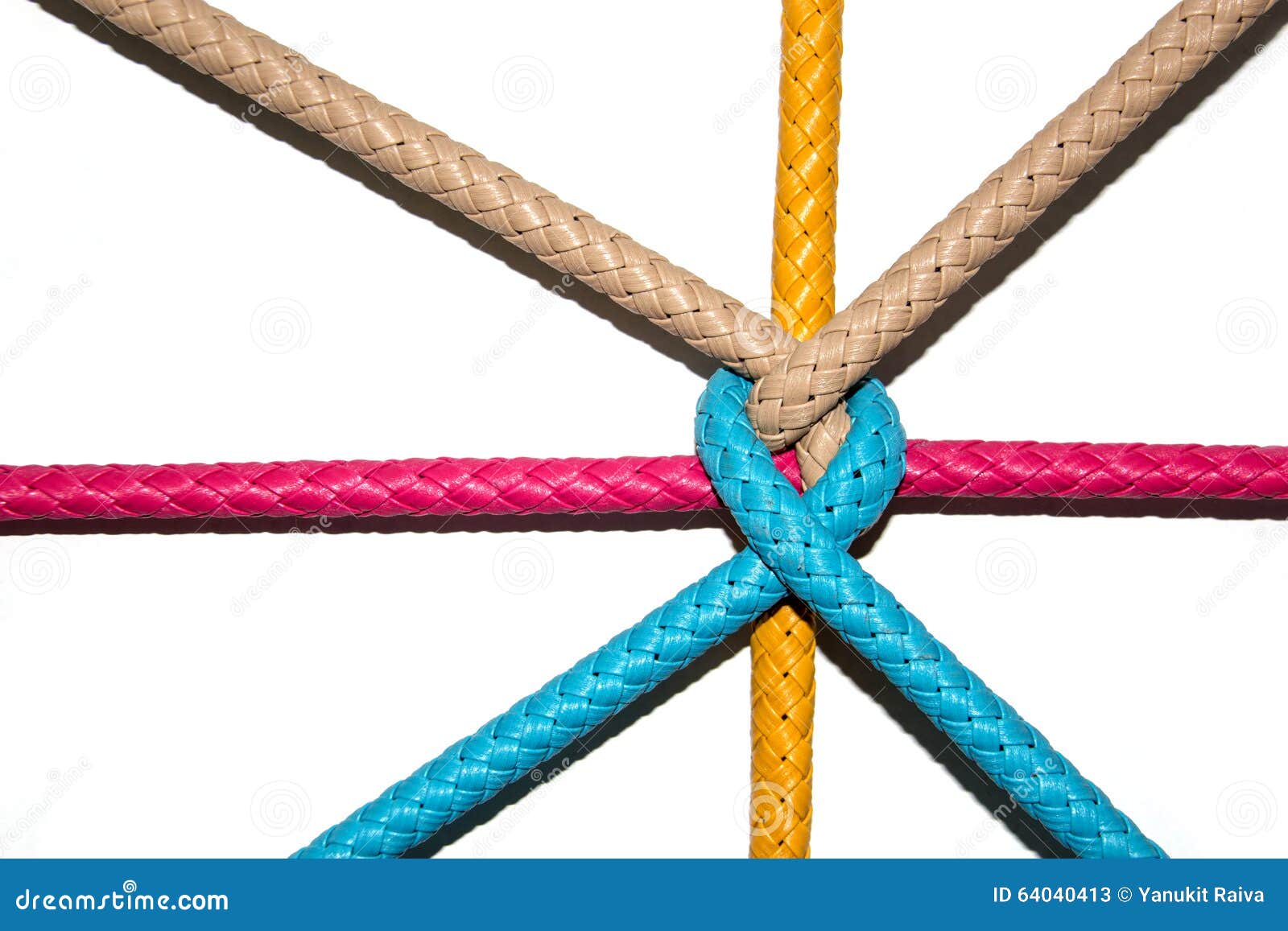 Color rope knot on white stock image. Image of blue, knot - 64040413