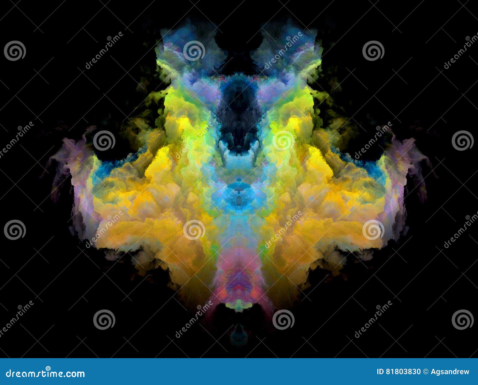Color Rorschach Test Pattern Stock Illustration - Illustration of ...