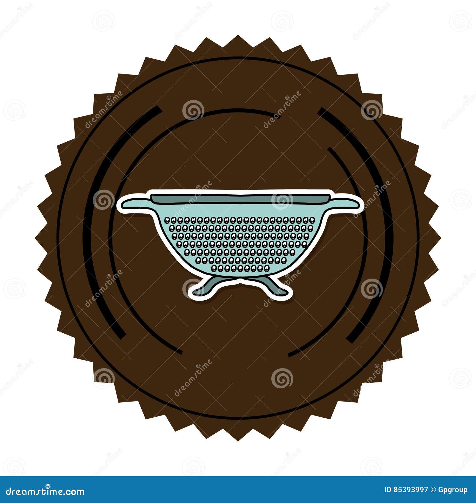 Color Round Frame with Kitchen Drainer Stock Illustration ...