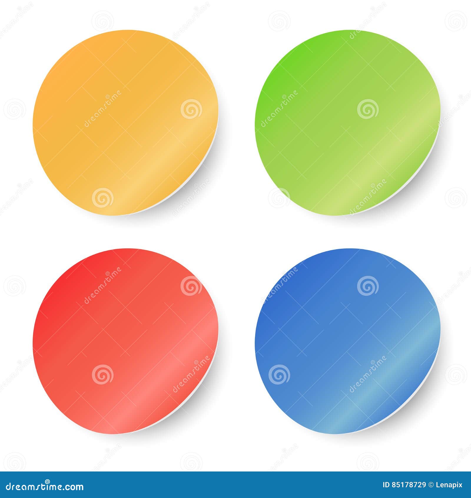 Color Round Stickers Set on White Background Stock Vector ...