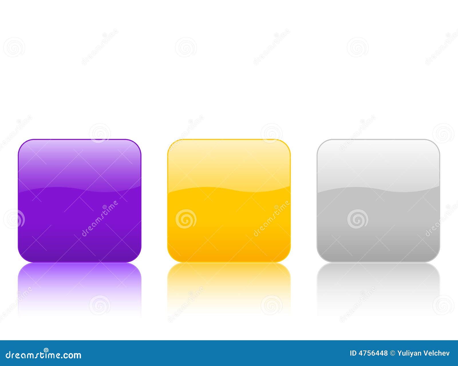 Color Rounded Squares Buttons Stock Vector Illustration Of Blank