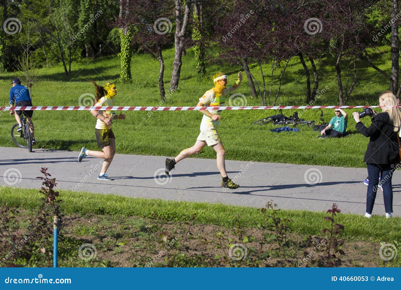 Runner after Finishing a Color Run Race Editorial Stock Photo - Image ...