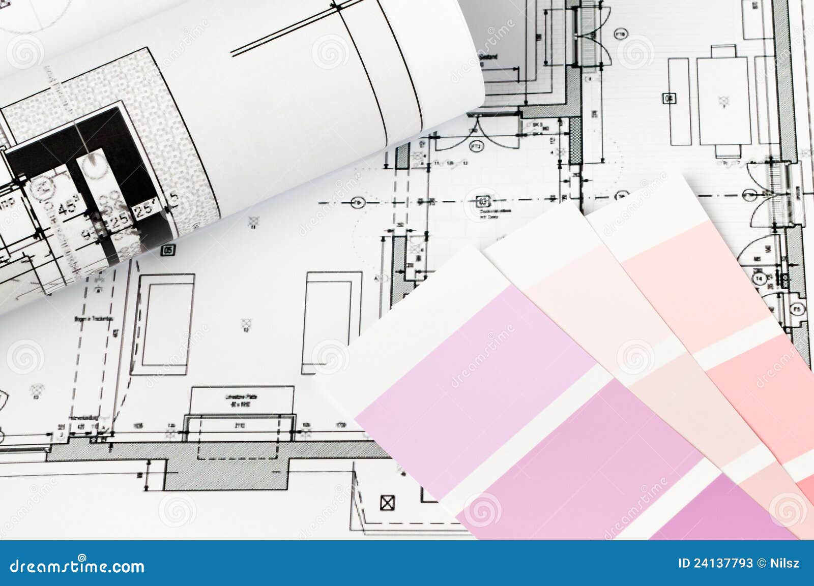 Color Sample and Technical Drawing Stock Image - Image of renovation ...