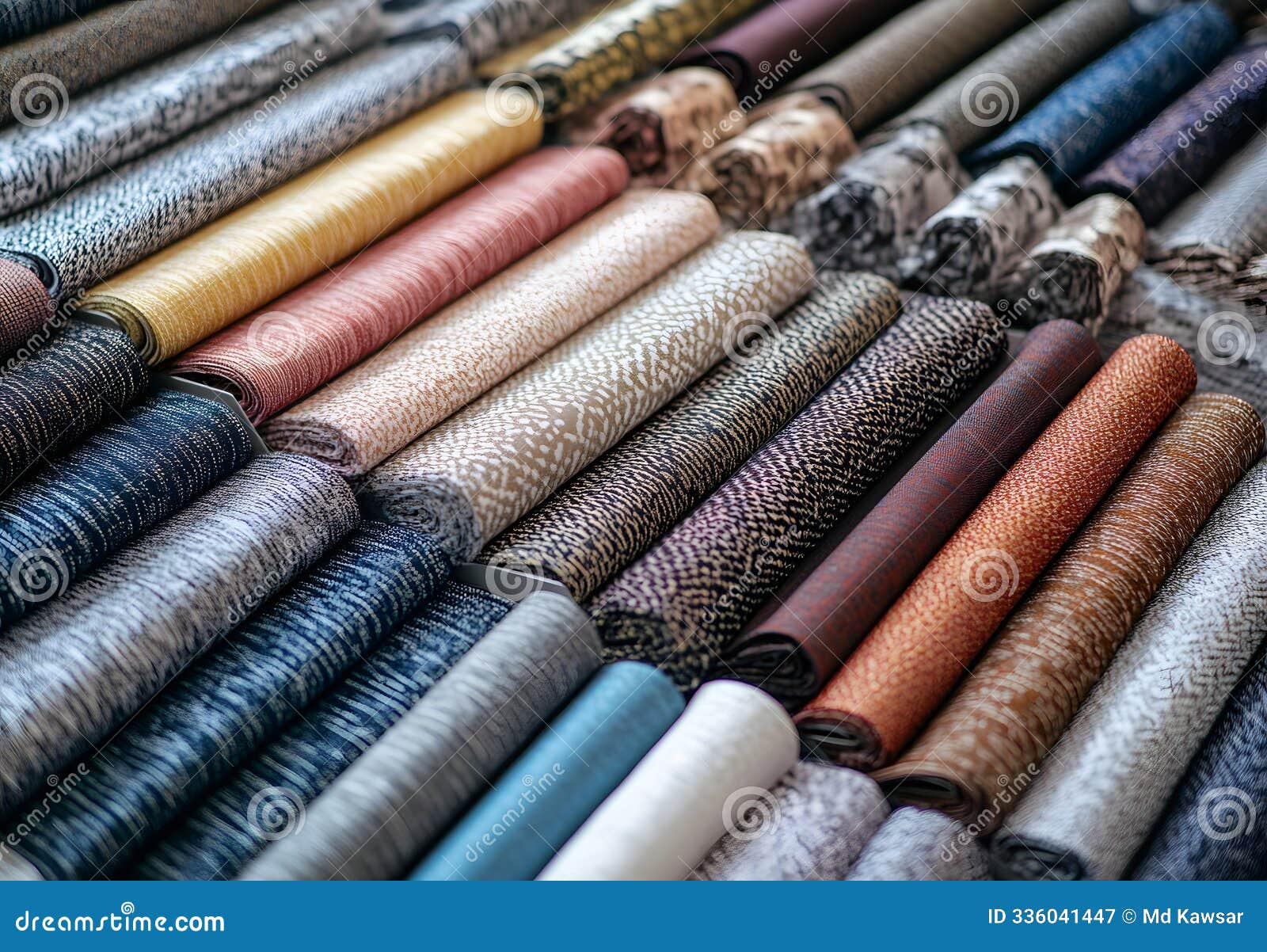 Variety of Fabric Rolls for Textile Design Stock Illustration ...