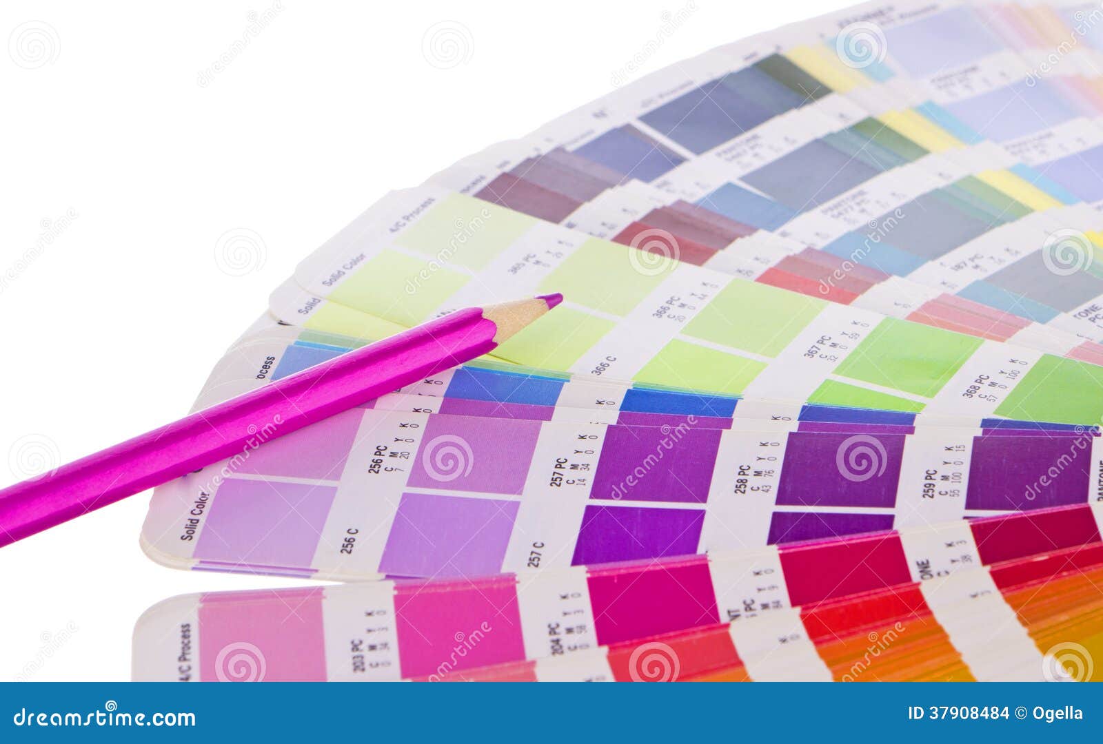 Color Samples and Pink Pensil Stock Photo - Image of sample, design ...