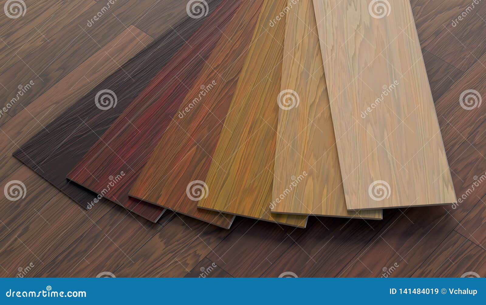 Color Samples of Wooden Laminate Floor. 3D Rendered Illustration. Stock ...