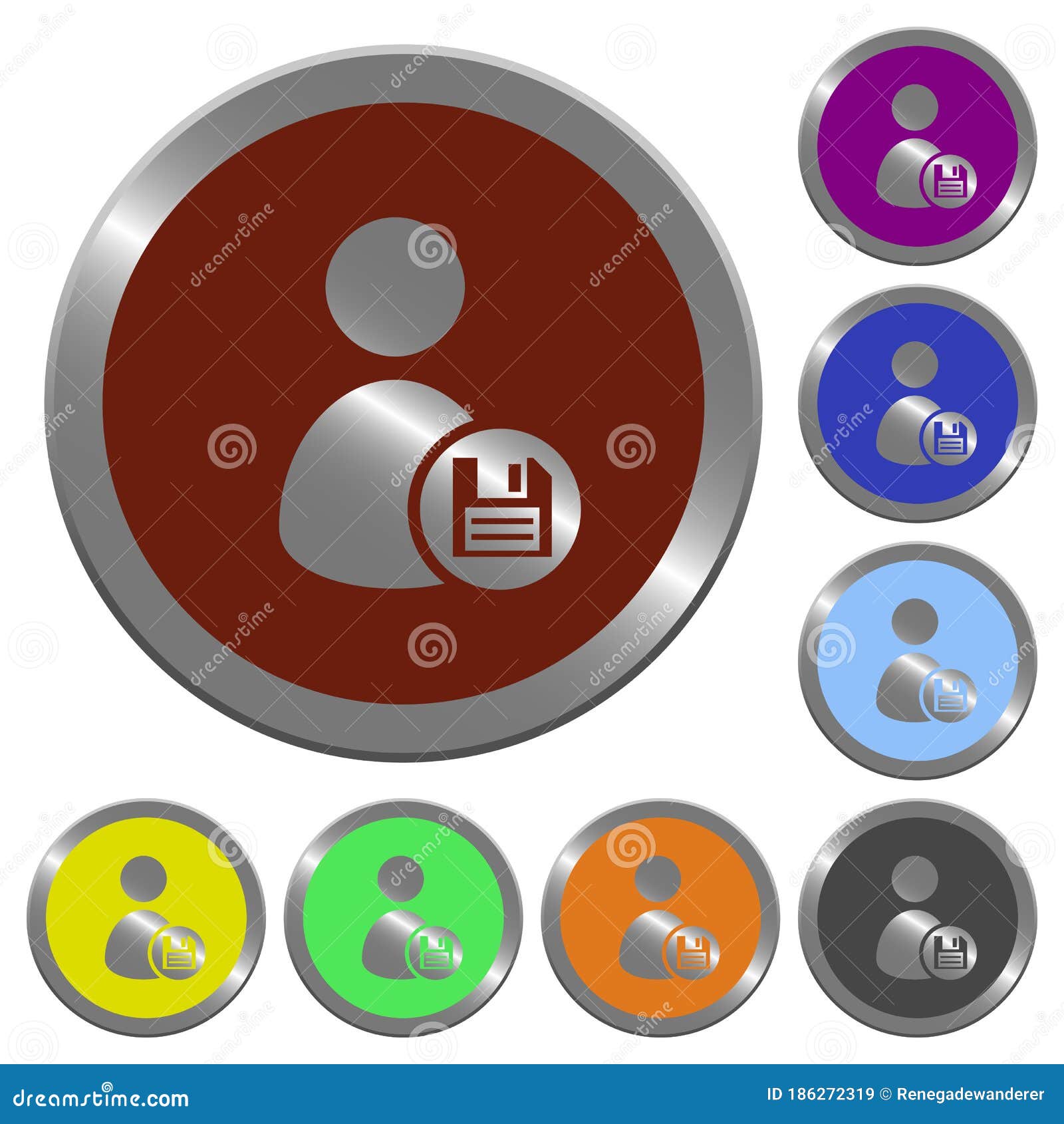 Color Save User Account Buttons Stock Vector - Illustration of orange ...