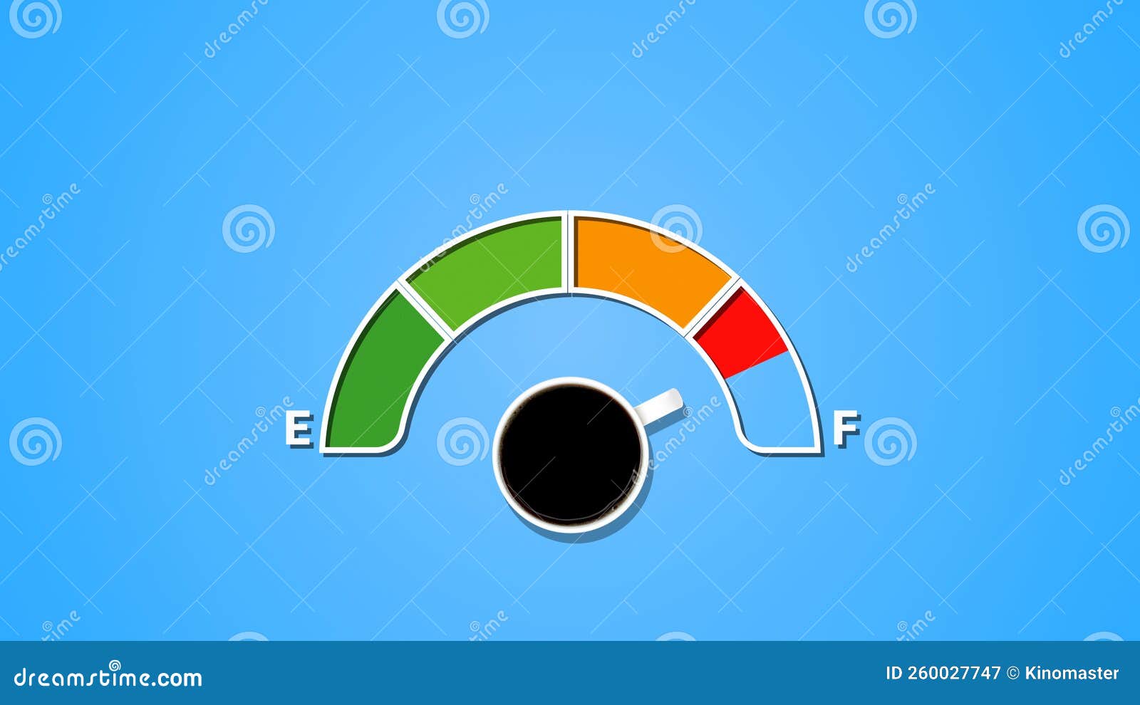 Color Scale of Fuel Indicator, Showing Fuel Level with Cup Black Coffee ...