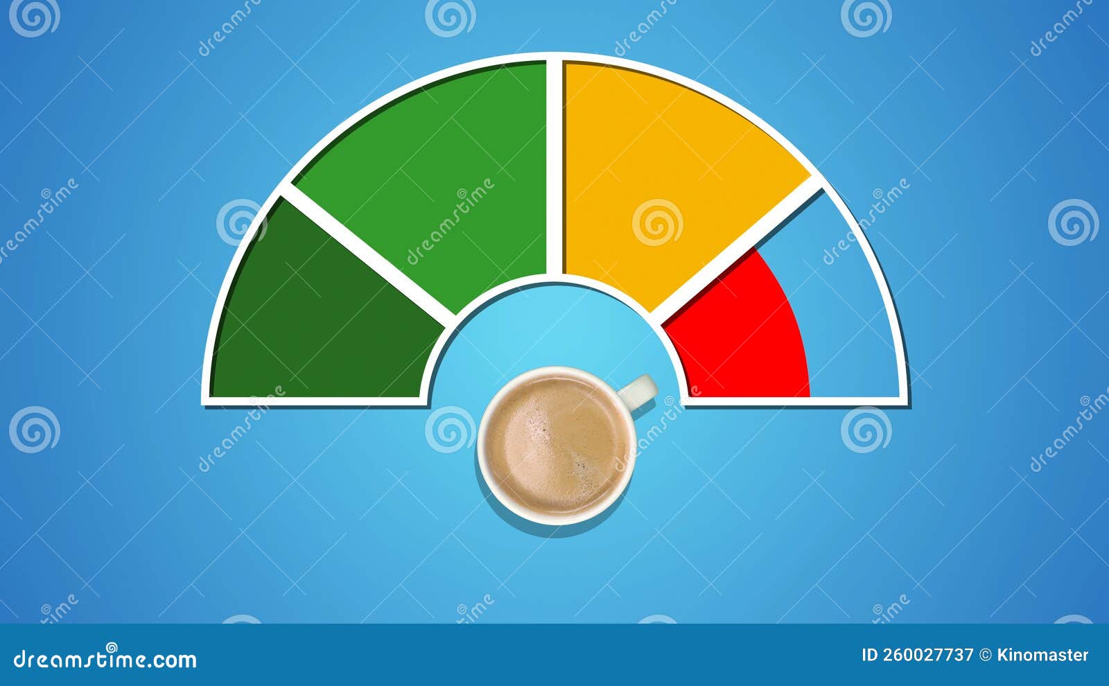 Color Scale of Fuel Indicator, Showing Fuel Level with Cup Foam Coffee ...