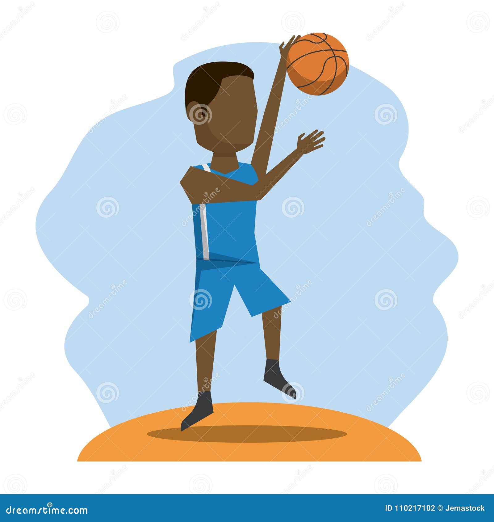Color Scene with Faceless Basketball Player Stock Vector - Illustration ...