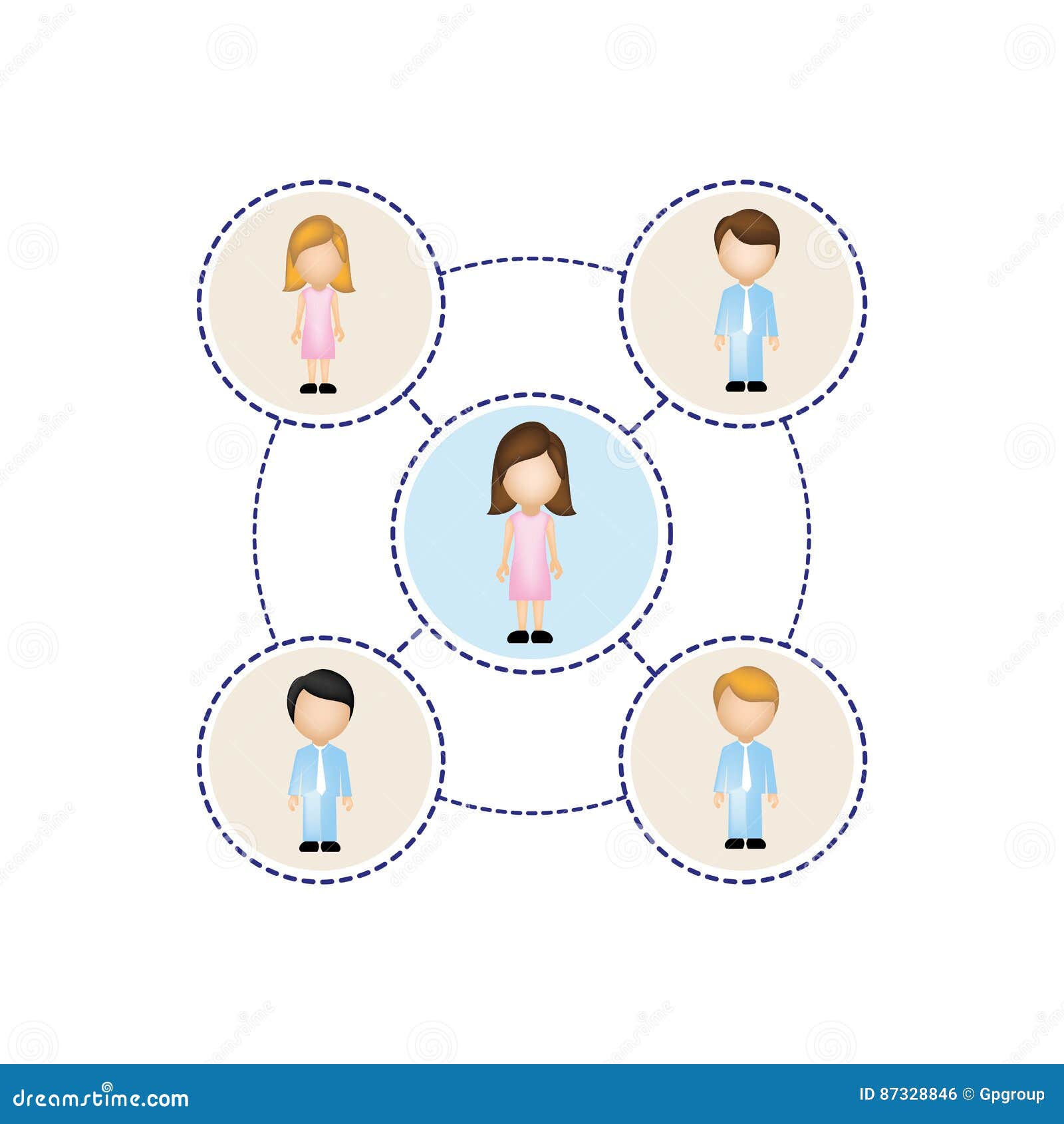 Color Schematic with Faceless Working Groups Stock Illustration ...