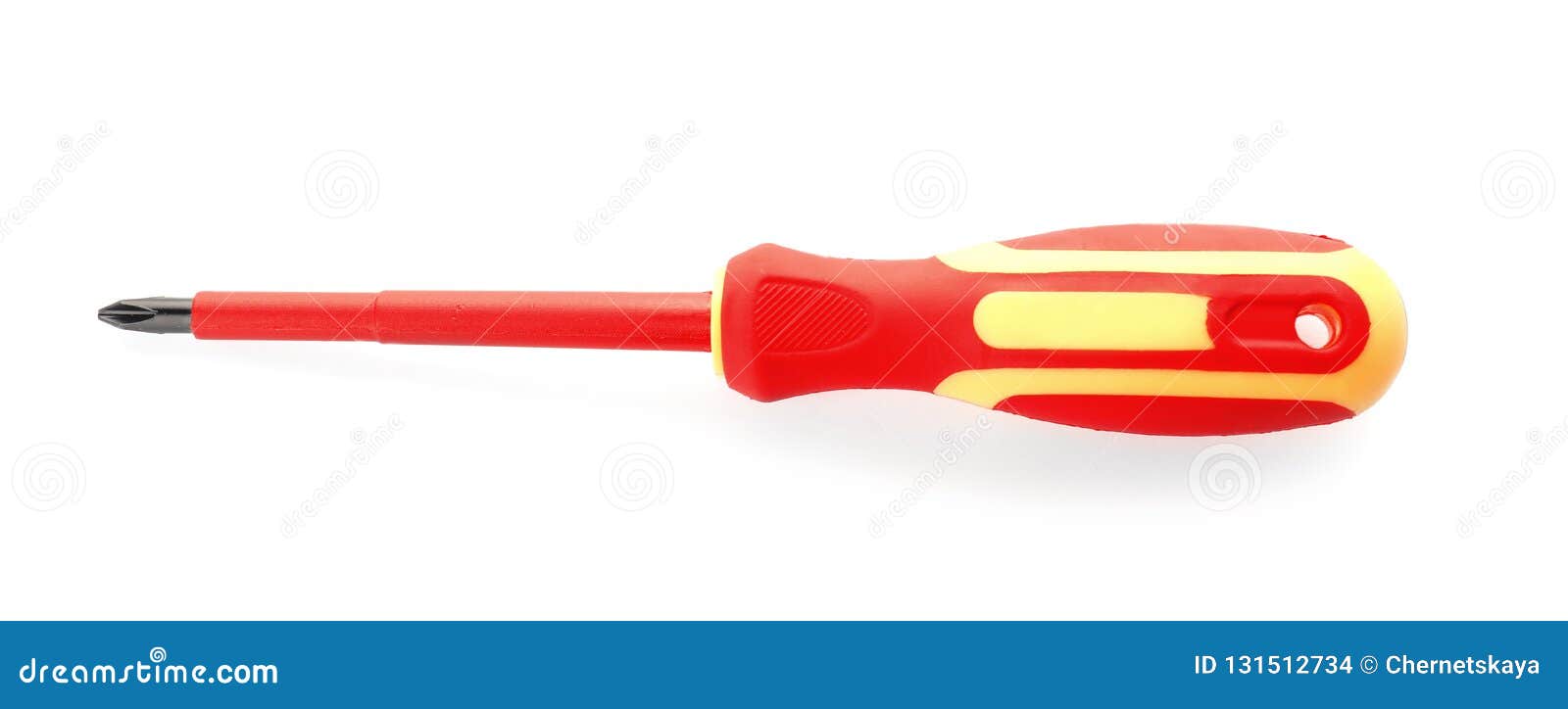 Color Screwdriver on White Background, Top View. Stock Photo - Image of ...