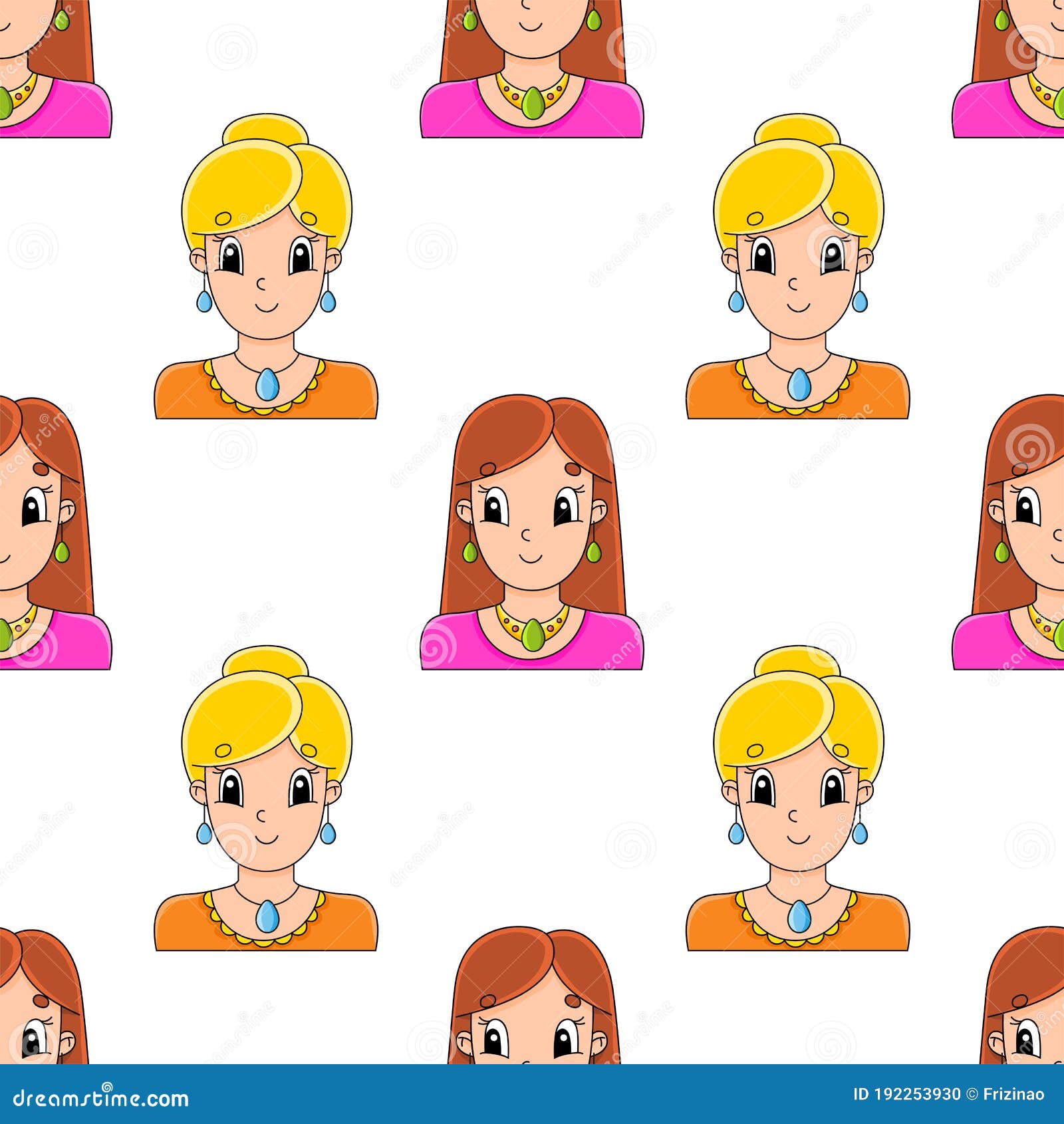 Color Seamless Pattern. Cartoon Style. Hand Drawn Stock Vector ...