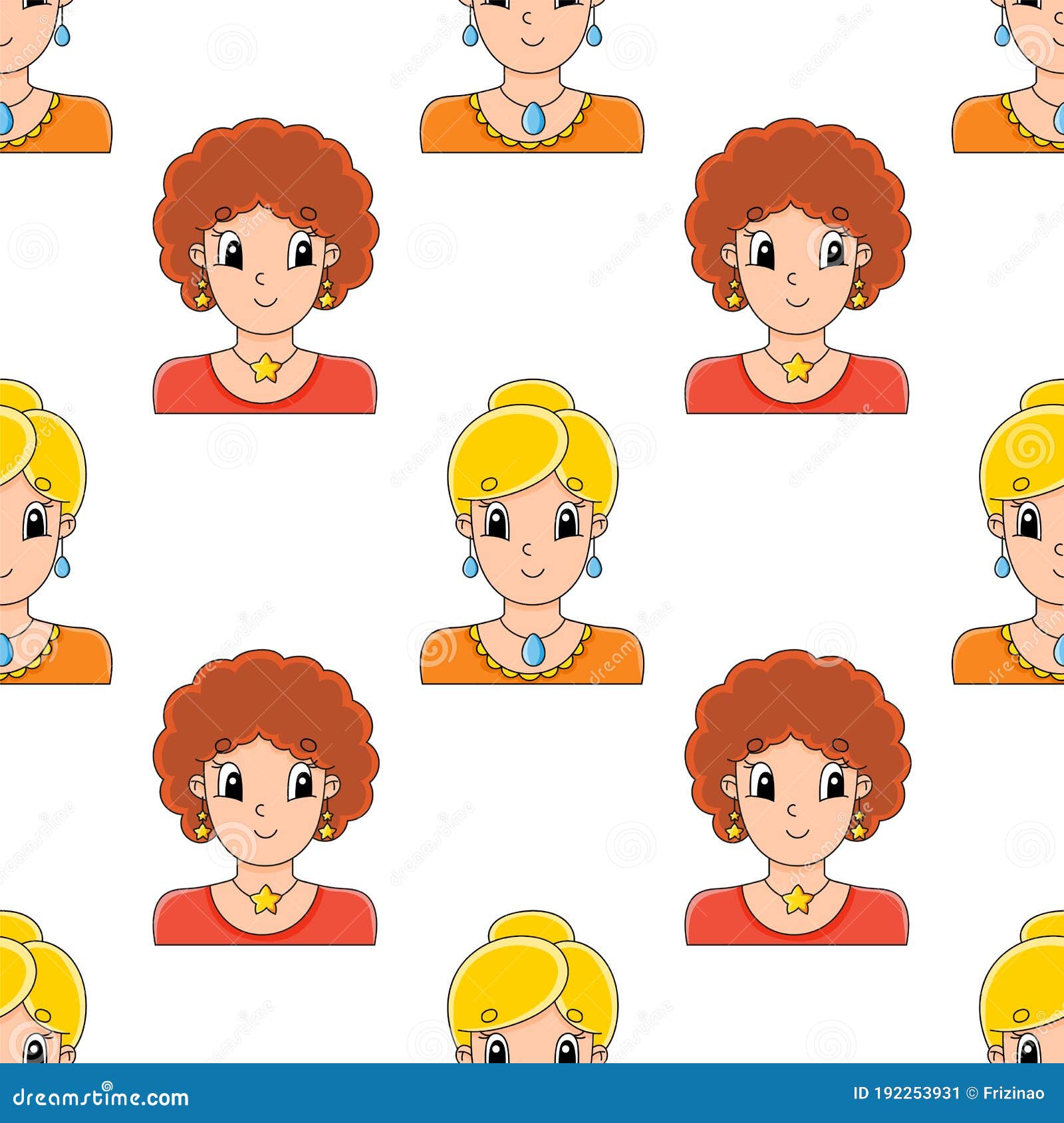 Color Seamless Pattern. Cartoon Style. Hand Drawn Stock Vector ...