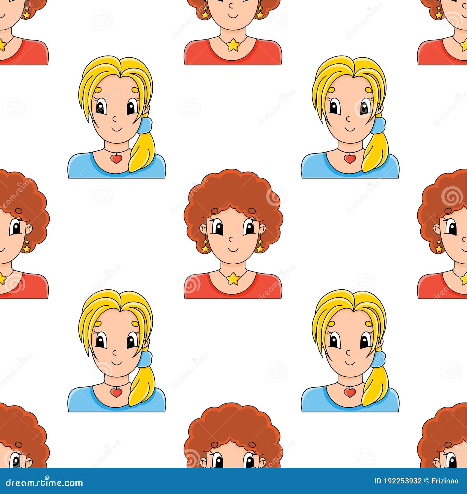 Color Seamless Pattern. Cartoon Style. Hand Drawn Stock Vector ...