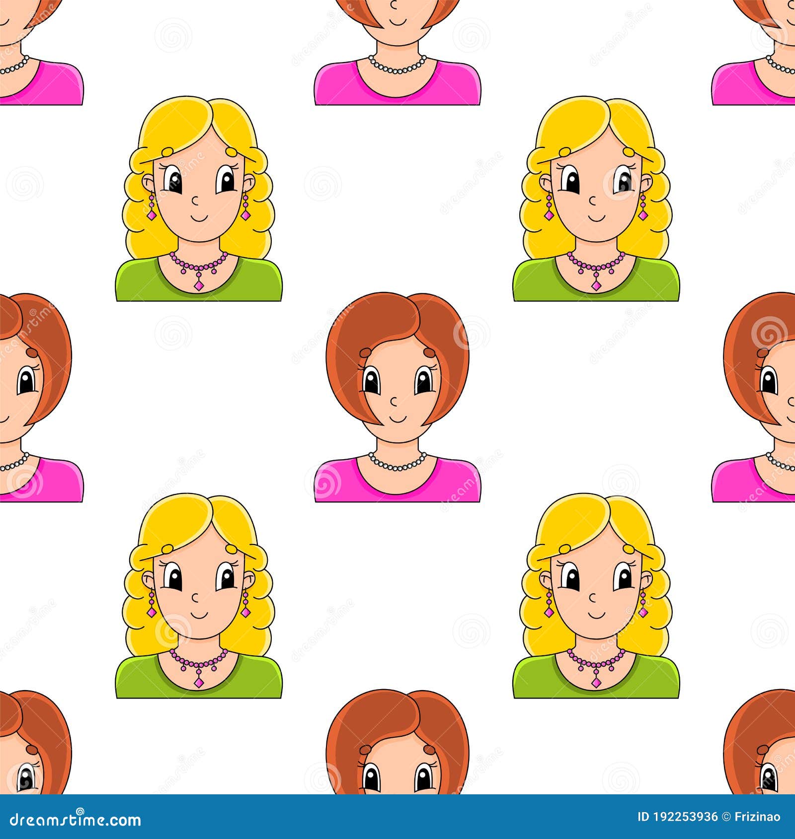 Color Seamless Pattern. Cartoon Style. Hand Drawn Stock Vector ...