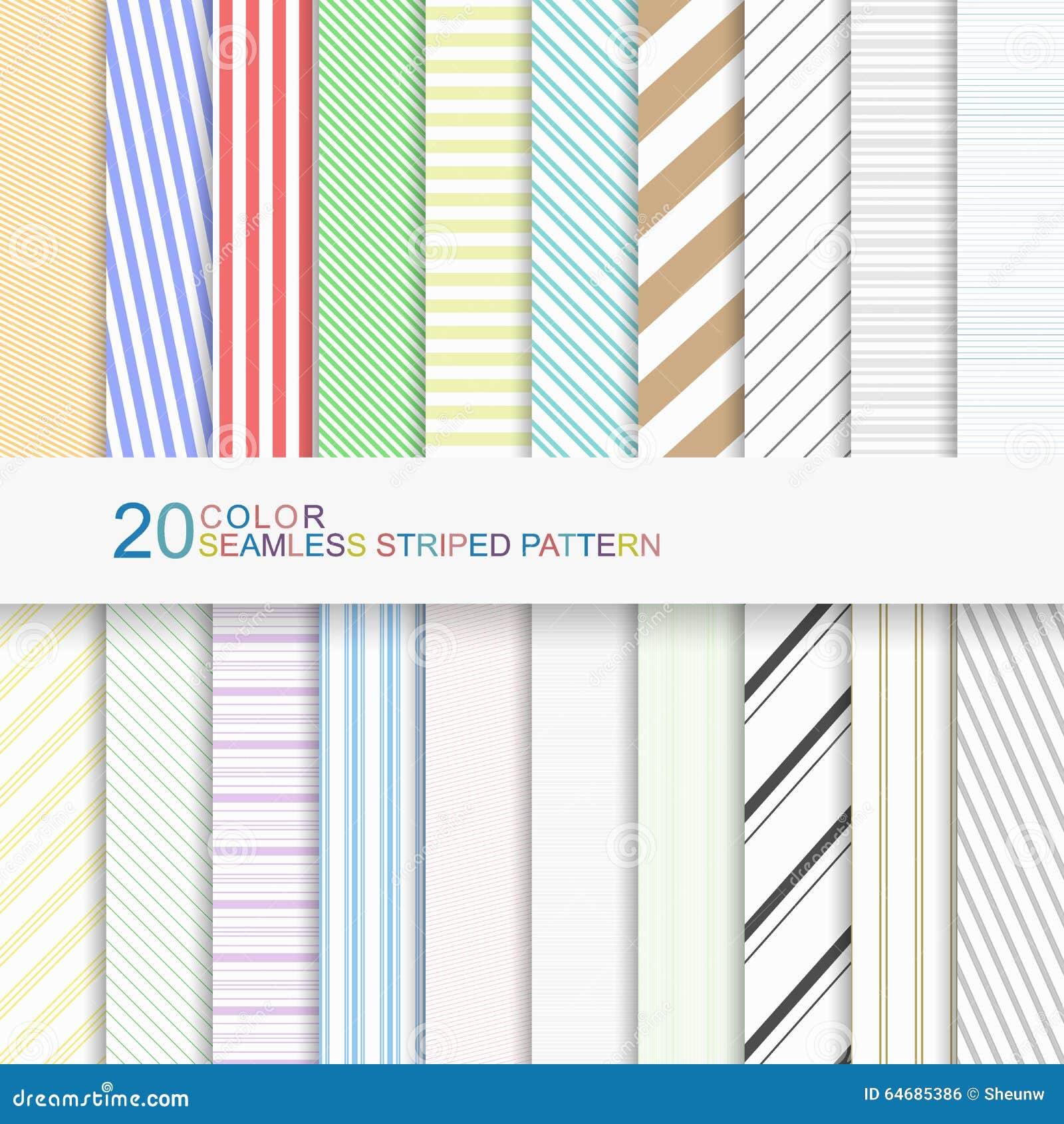 20 Color Seamless Striped Patterns Stock Vector - Illustration of ...