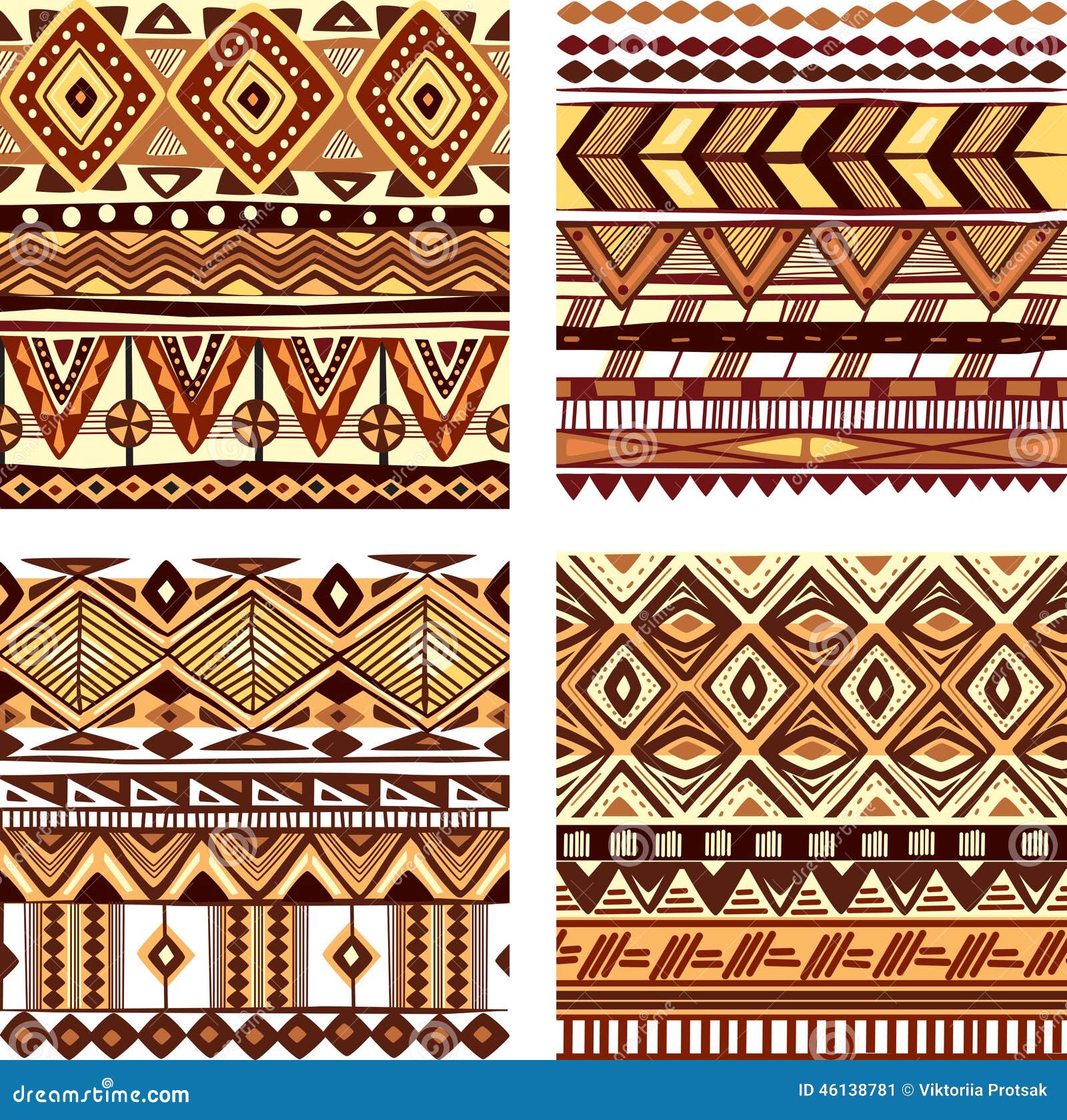 Color Seamless Tribal Texture Stock Vector - Illustration of element ...