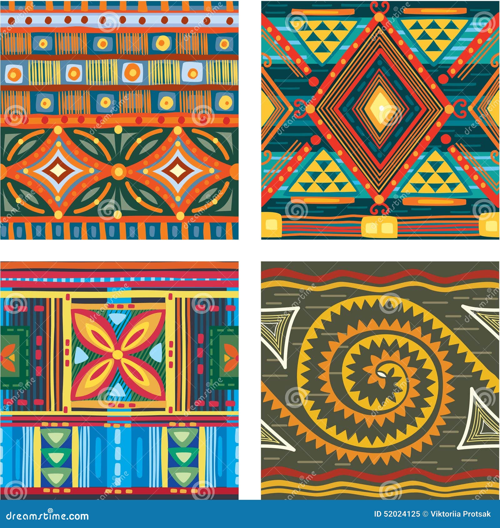 Color Seamless Tribal Texture Stock Vector - Illustration of rhomb ...