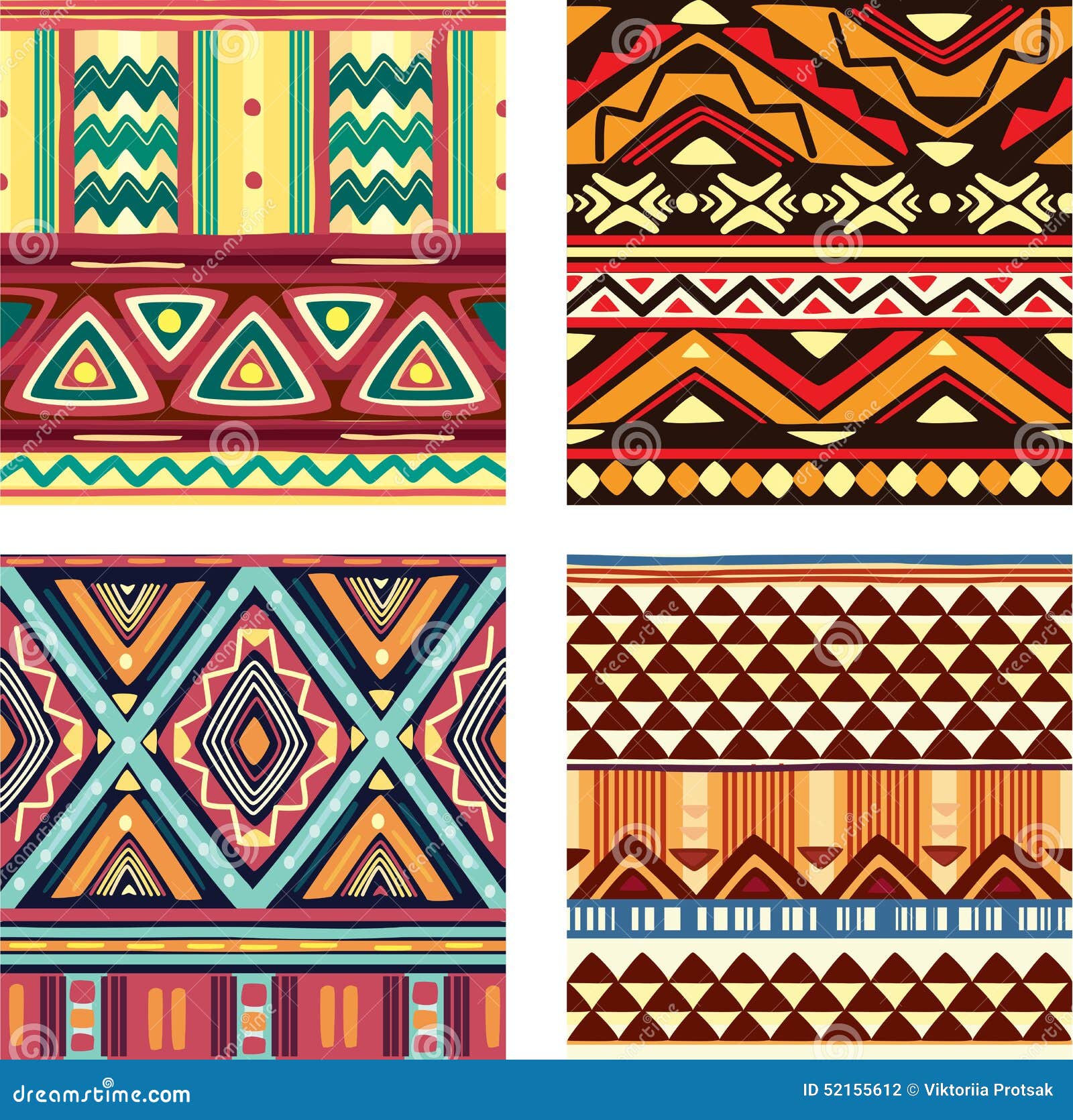 Color Seamless Tribal Texture Stock Vector - Illustration of decor ...