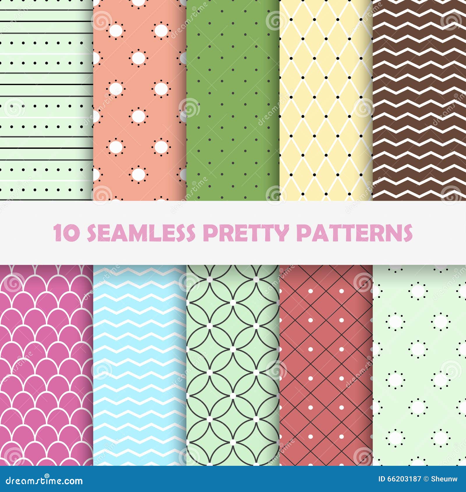 Color Seamless Vector Patterns Stock Vector - Illustration of artistic ...