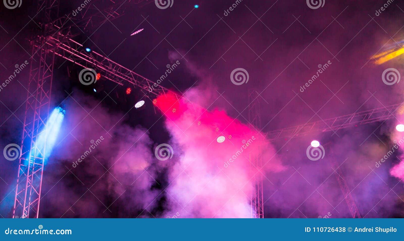 Color Searchlight at a Concert at Night Stock Photo - Image of club ...