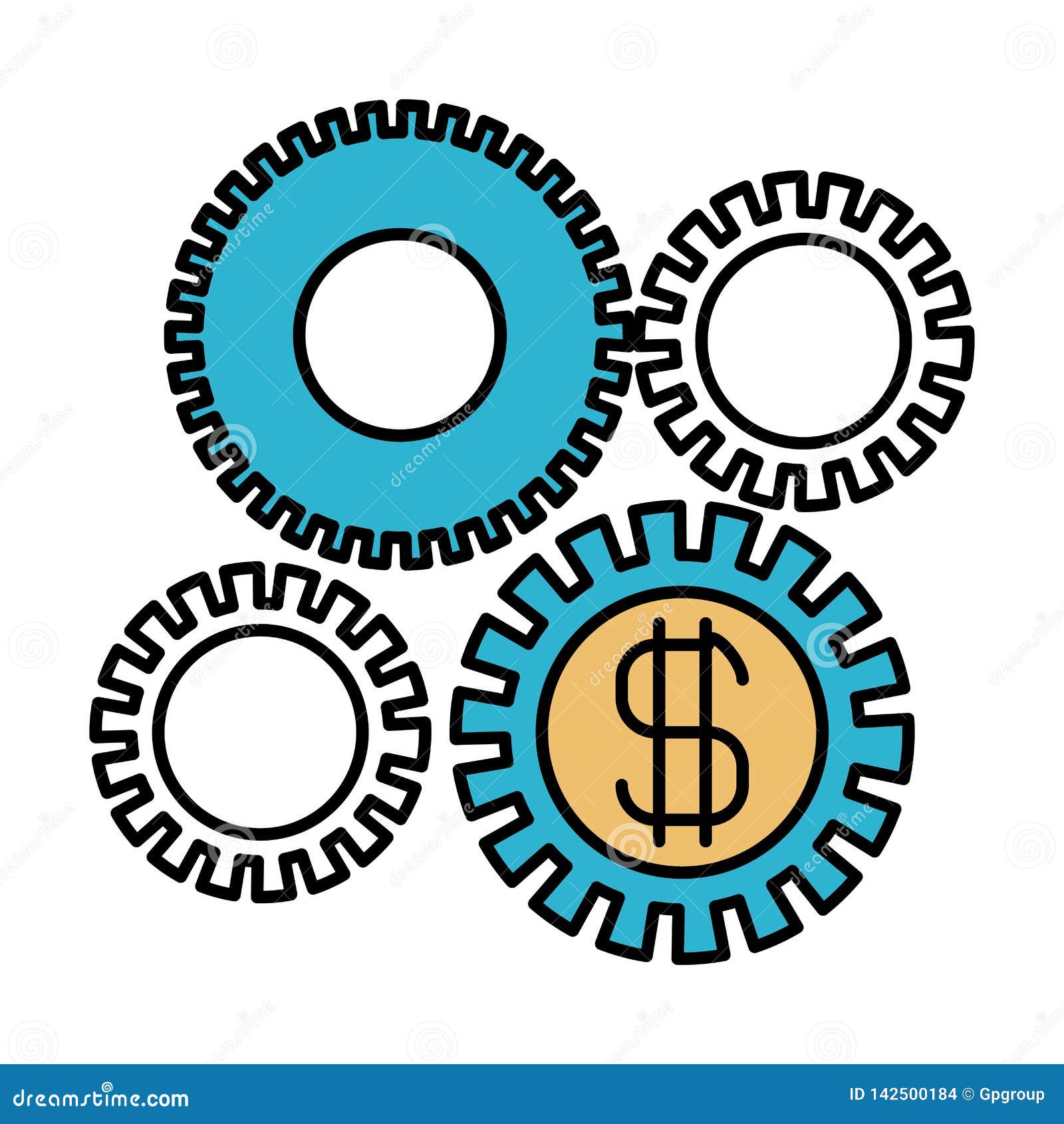 Color Sections Silhouette of Economic Development Graphic Stock Vector ...