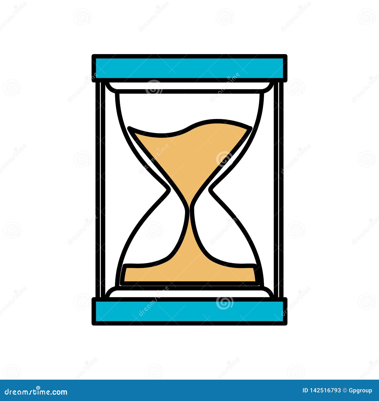 Color Sections Silhouette of Sand Clock Icon Stock Vector ...