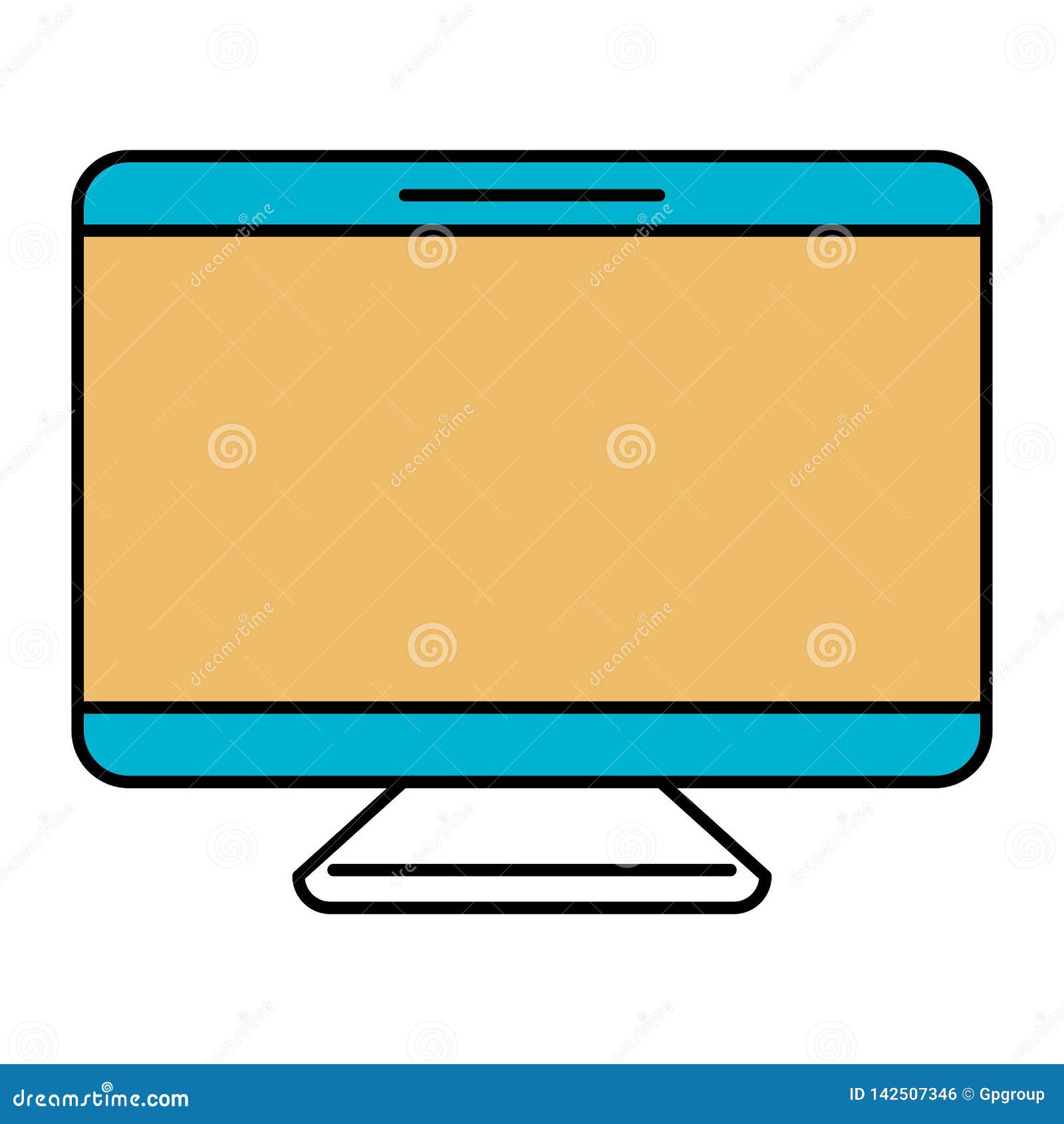 Color Sections Silhouette of Screen Monitor Stock Vector - Illustration ...
