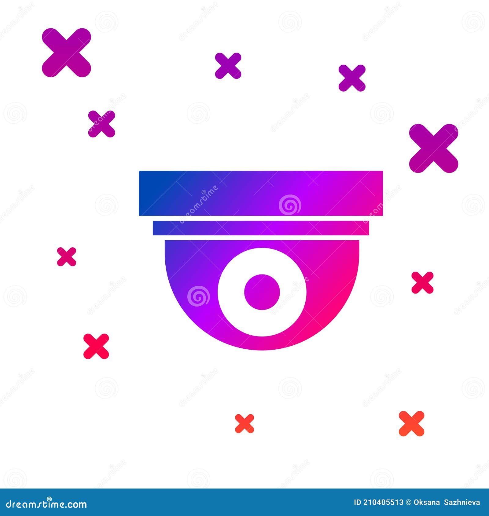 Color Security Camera Icon Isolated on White Background. Gradient ...