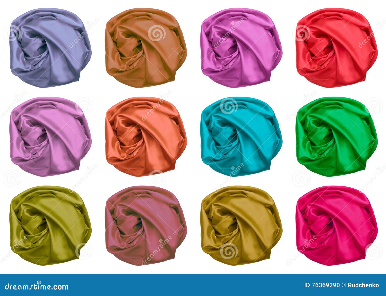 Color Set of Crumpled Silk Fabric Stock Photo - Image of lump, abstract ...