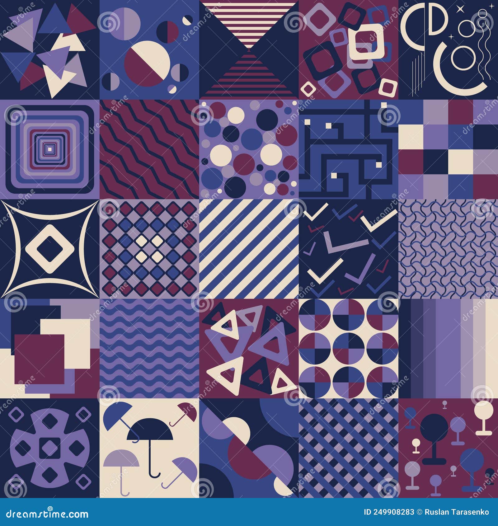 A Set of Vector Images Consisting of Geometric Shapes and Their ...