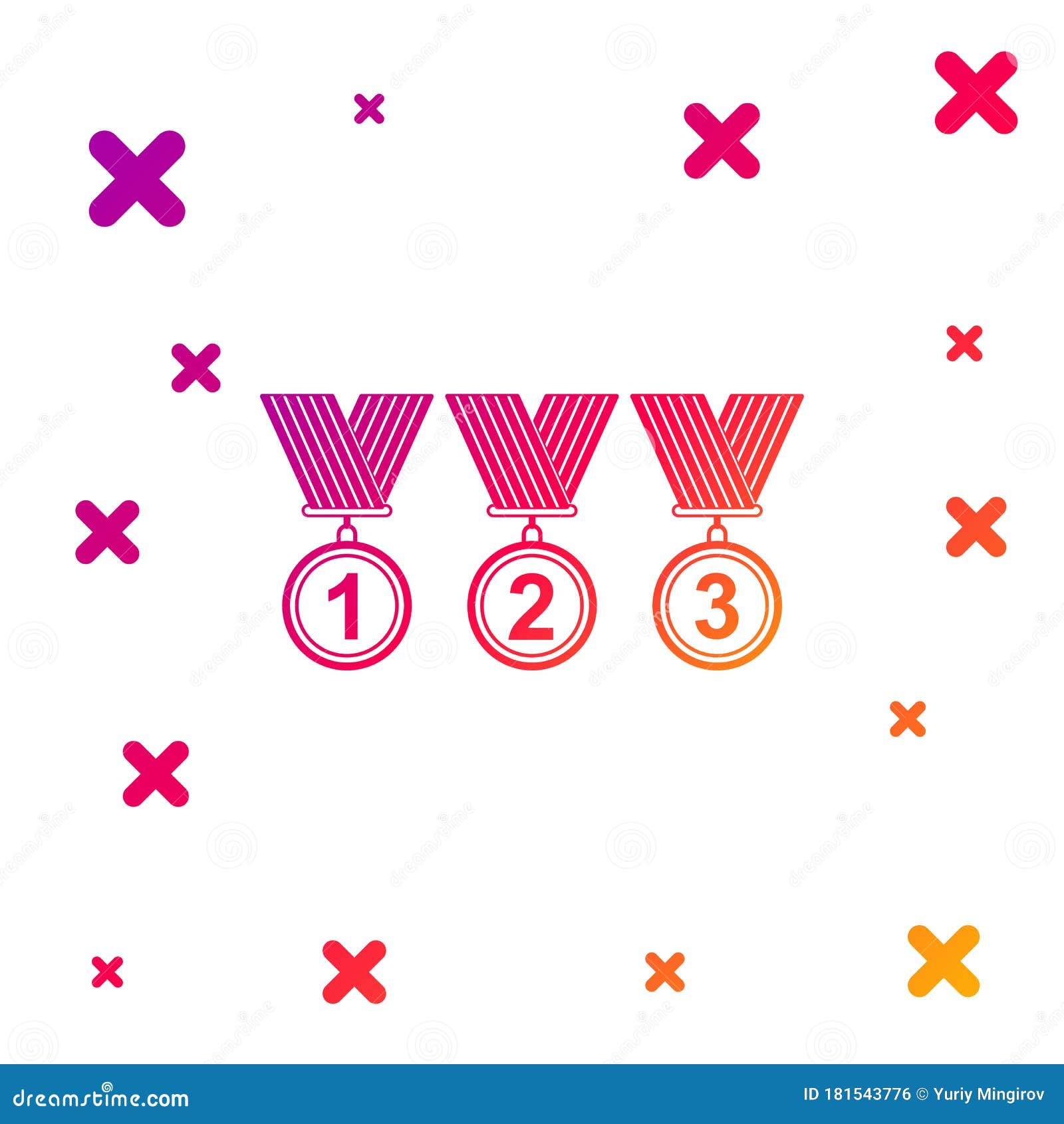 Color Set Medal Icon Isolated on White Background. Winner Simbol ...