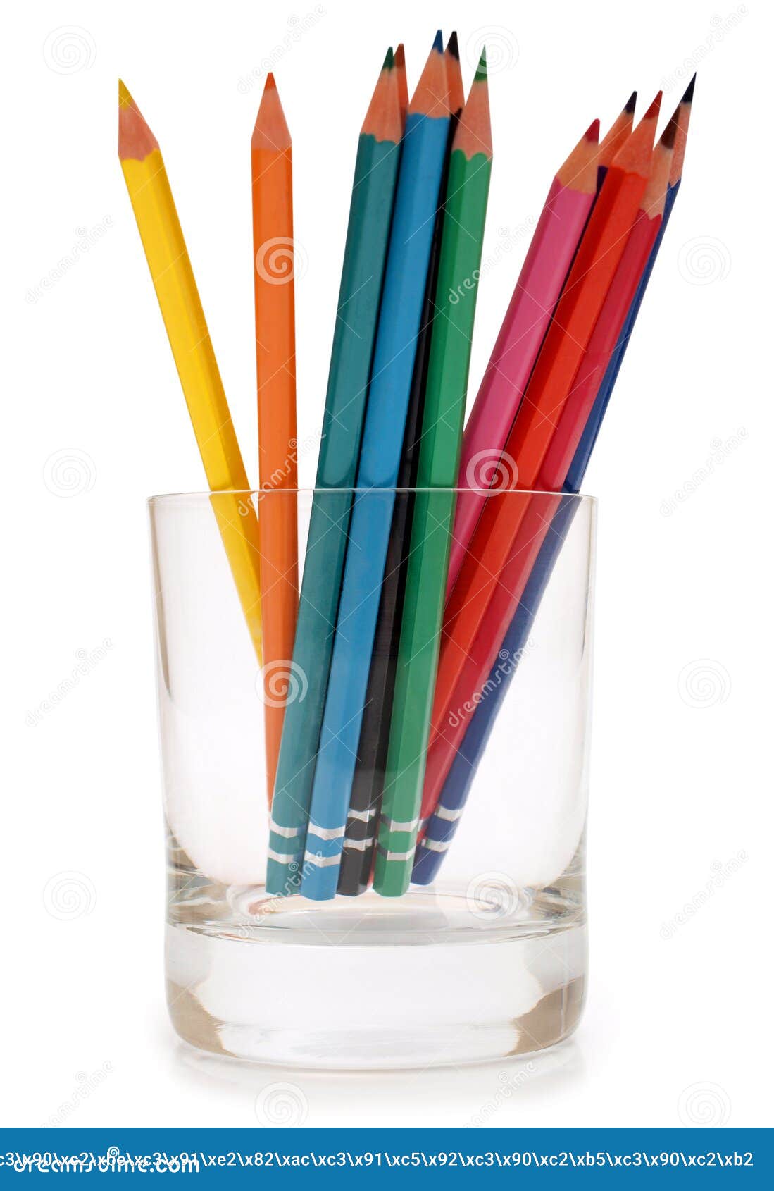 Color set pencils in glass stock image. Image of objects - 20843363