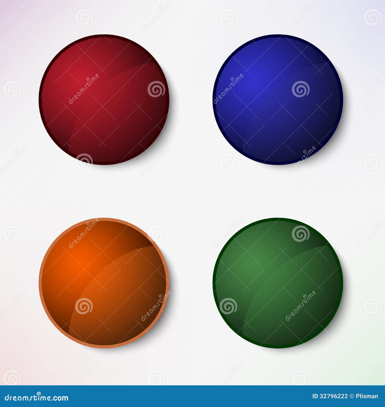 Color Set of Round Blank Buttons Stock Vector - Illustration of layout ...