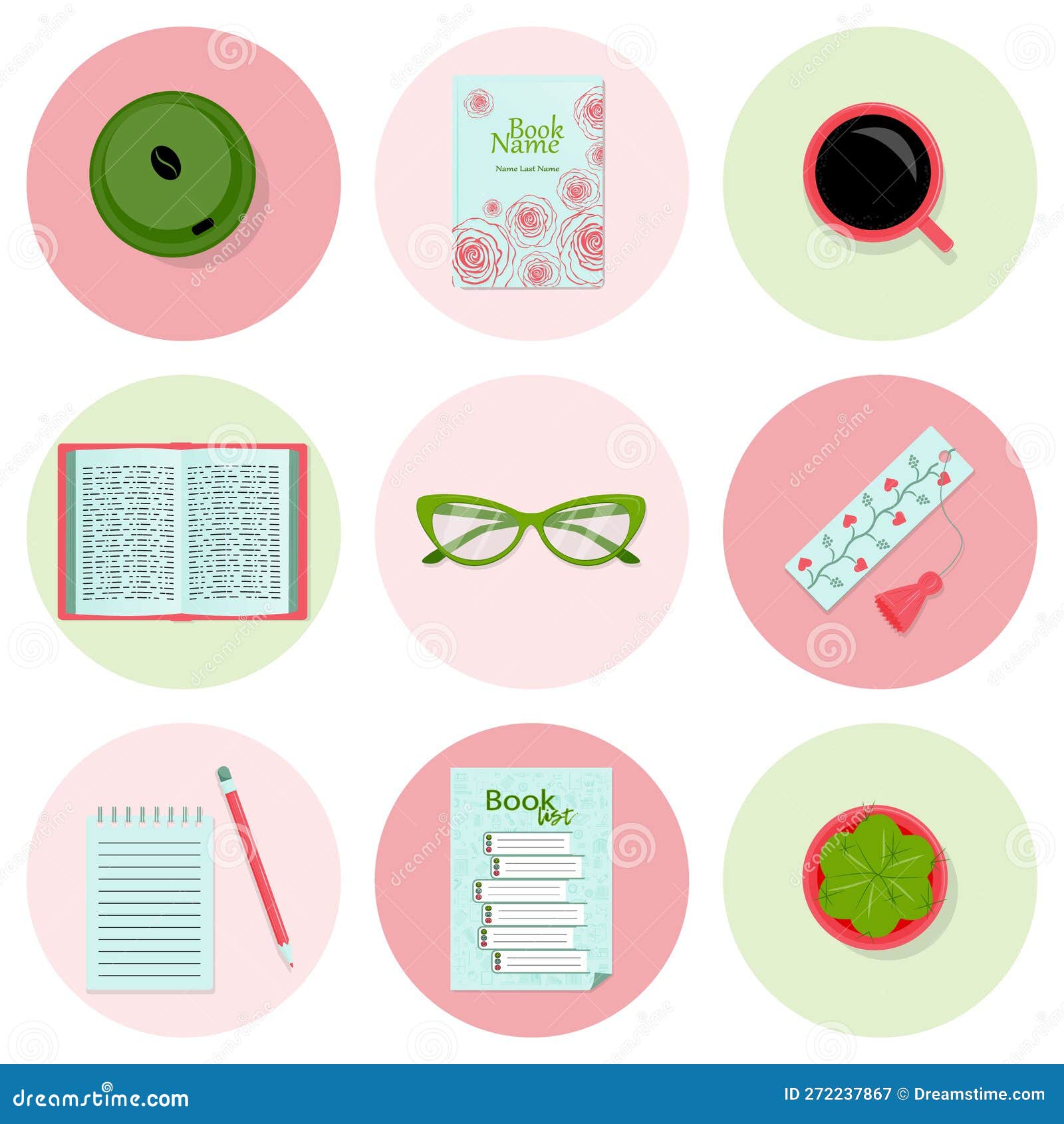 Color Set of Stickers from Books with Shadows Stock Vector ...