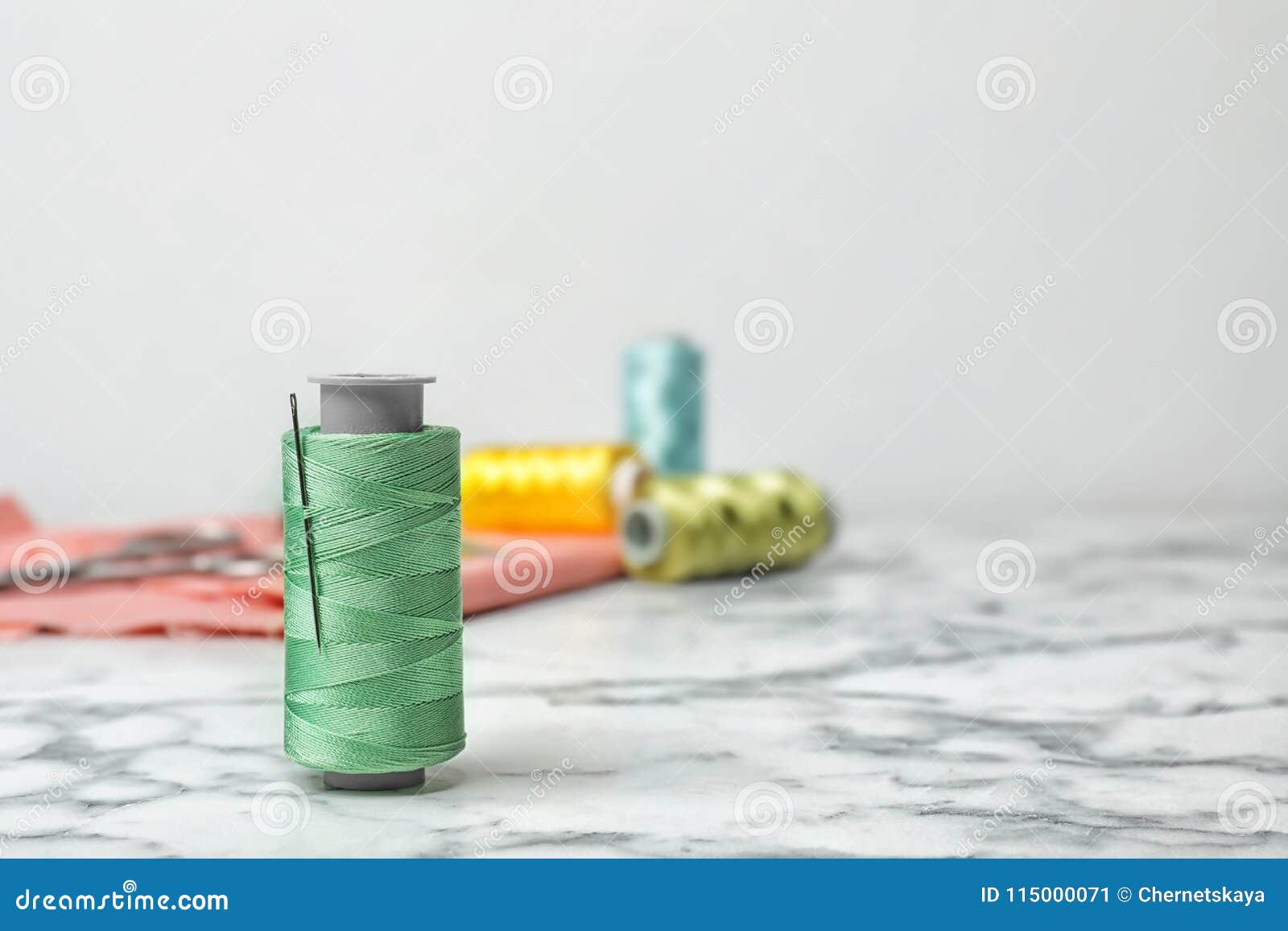 Color Sewing Thread with Needle Stock Image - Image of cotton, leisure ...