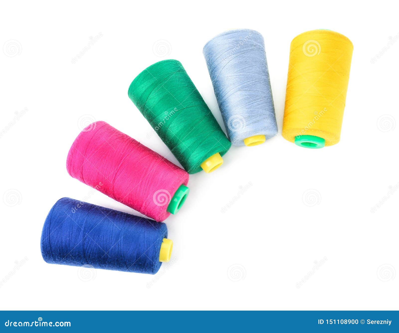 Color Sewing Threads on White Background Stock Photo - Image of object ...