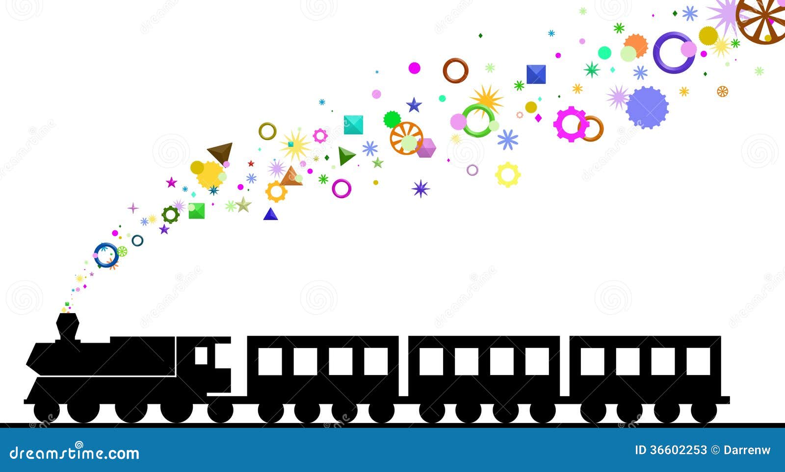 Color shapes train stock illustration. Illustration of abstract - 36602253
