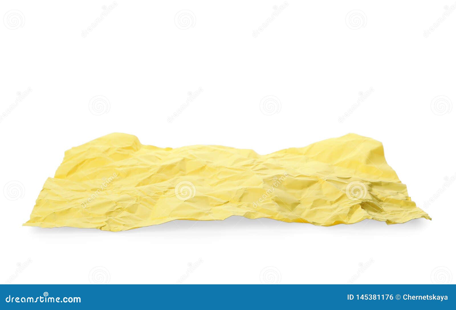 Color Sheet of Crumpled Paper on White Stock Photo - Image of isolated ...