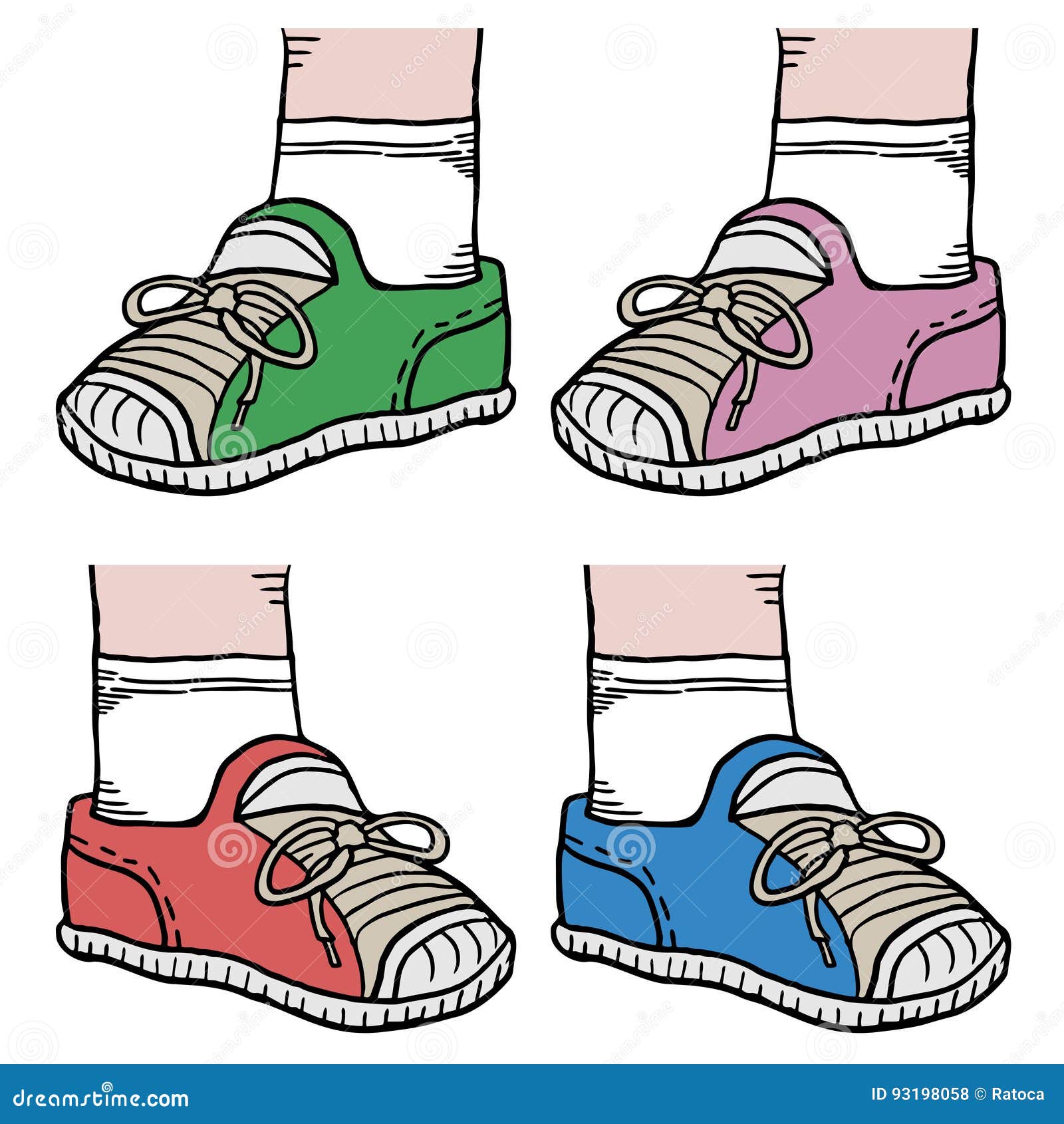 Color shoes stock illustration. Illustration of canvas - 93198058