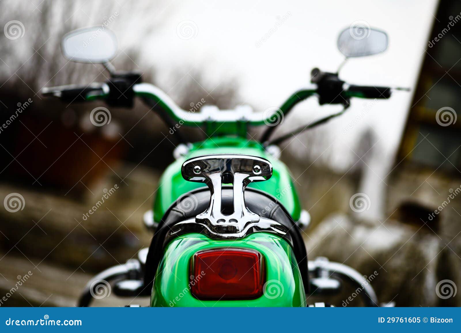 Green Bike stock image. Image of chopper, outside, motorcycle - 29761605