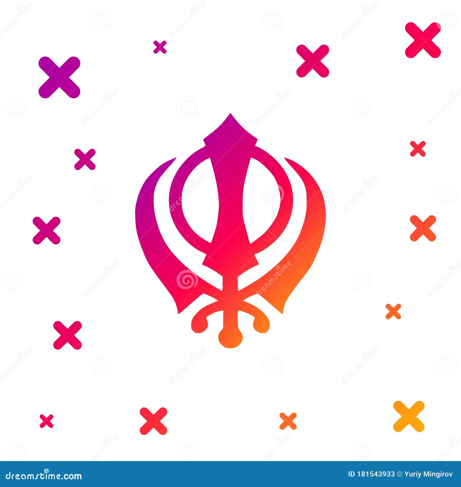 Color Sikhism Religion Khanda Symbol Icon Isolated on White Background ... Color Sikhism Religion Khanda Symbol Icon Isolated on White Background ...