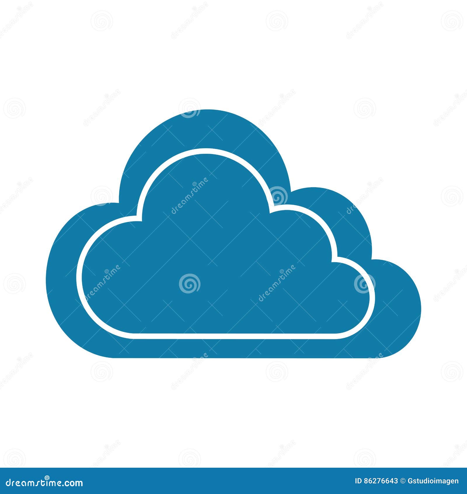 Color Silhouette with Cloud Contour and White Background Stock Vector ...