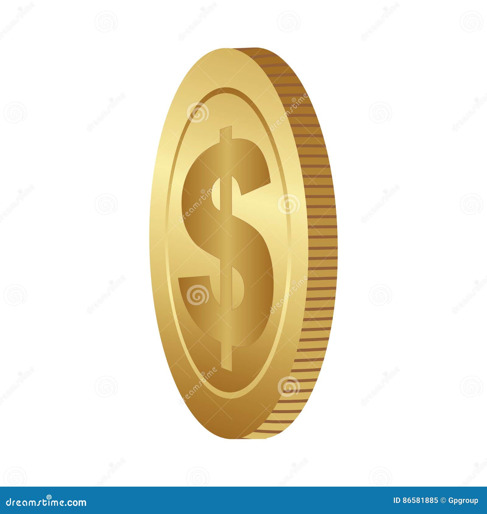 Color Silhouette with Coin in Side View Stock Illustration ...